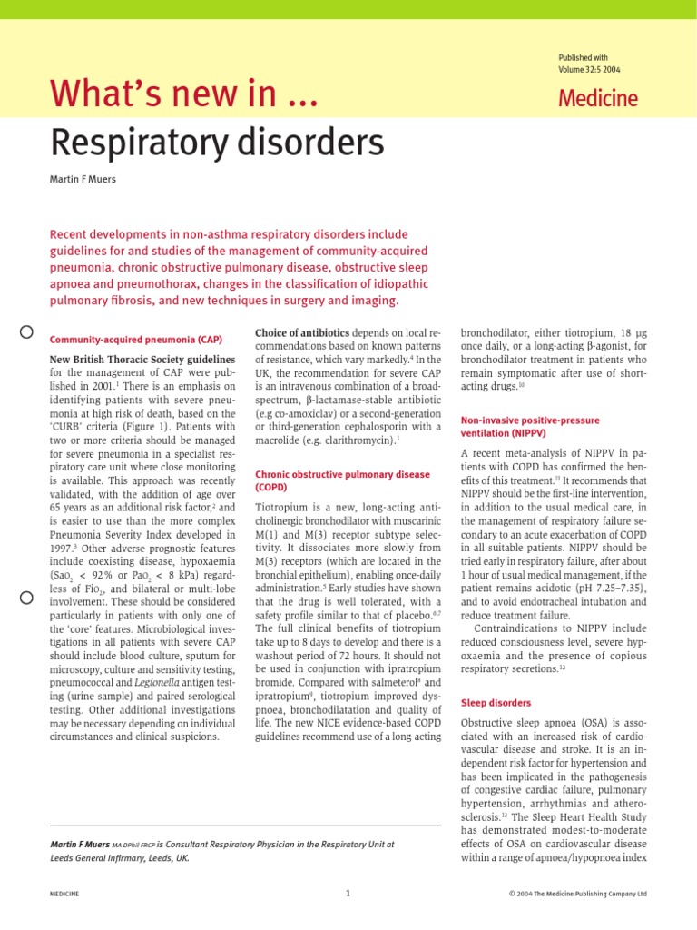 What's New in Respiratory Disorders | PDF | Positron Emission ...