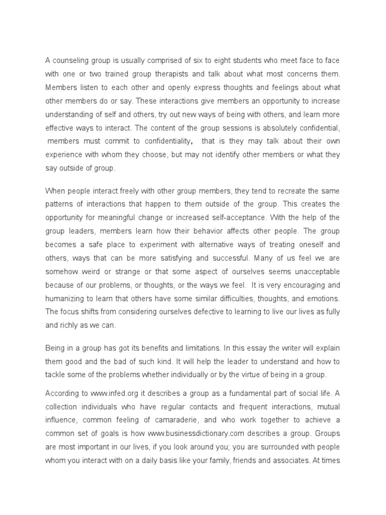 1500 Guidance and Counselling Essay | PDF | Leadership | Psychotherapy