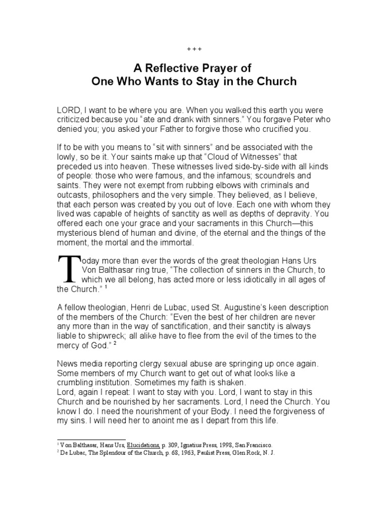 Reflective Prayer | Grace In Christianity | Catholic Church