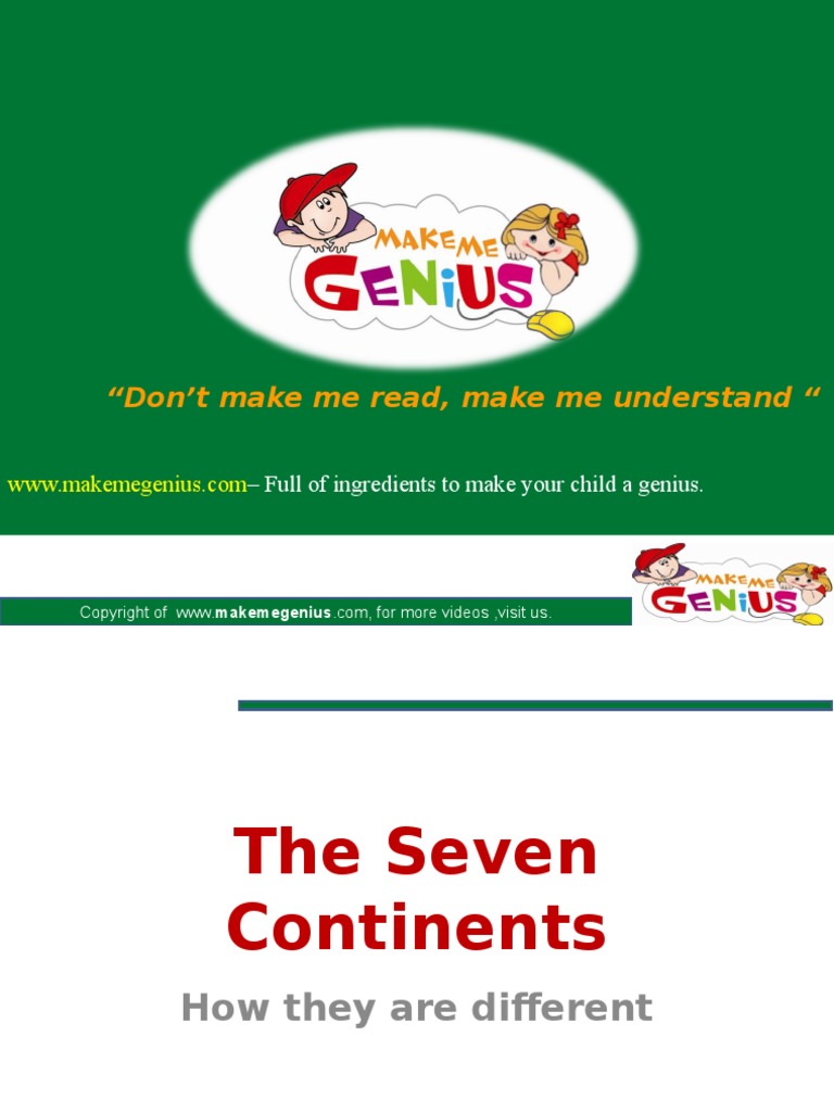 Make Me Genius Continents | PDF | Continent | South America