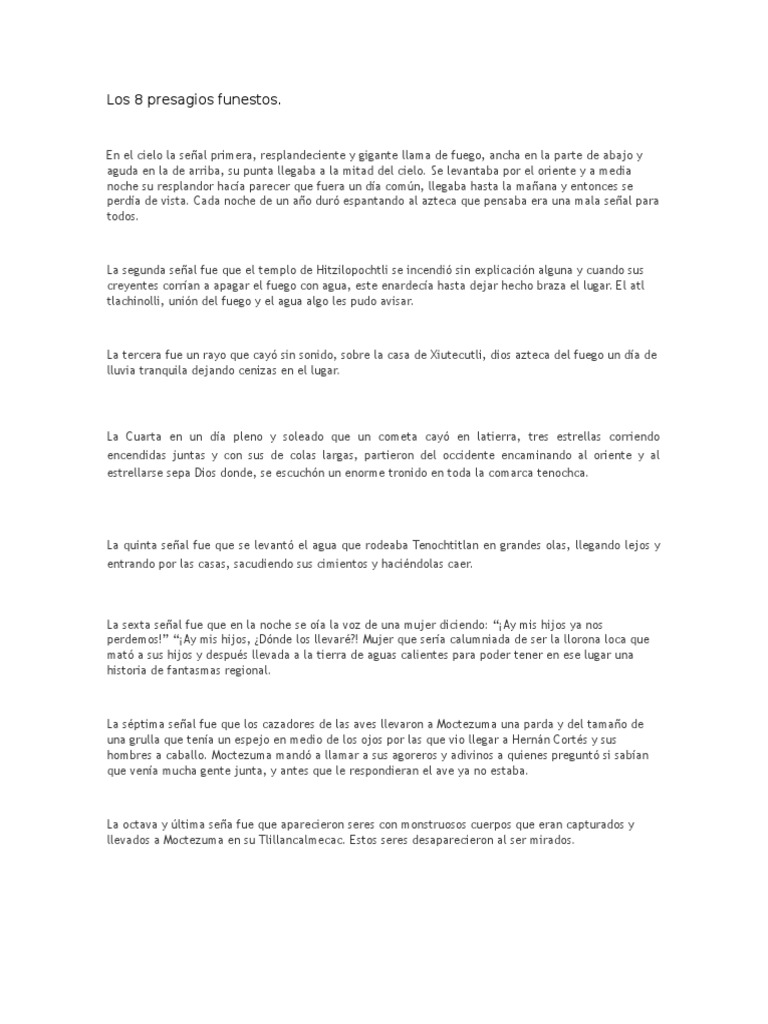 Los 8 Presagios Funestos | PDF