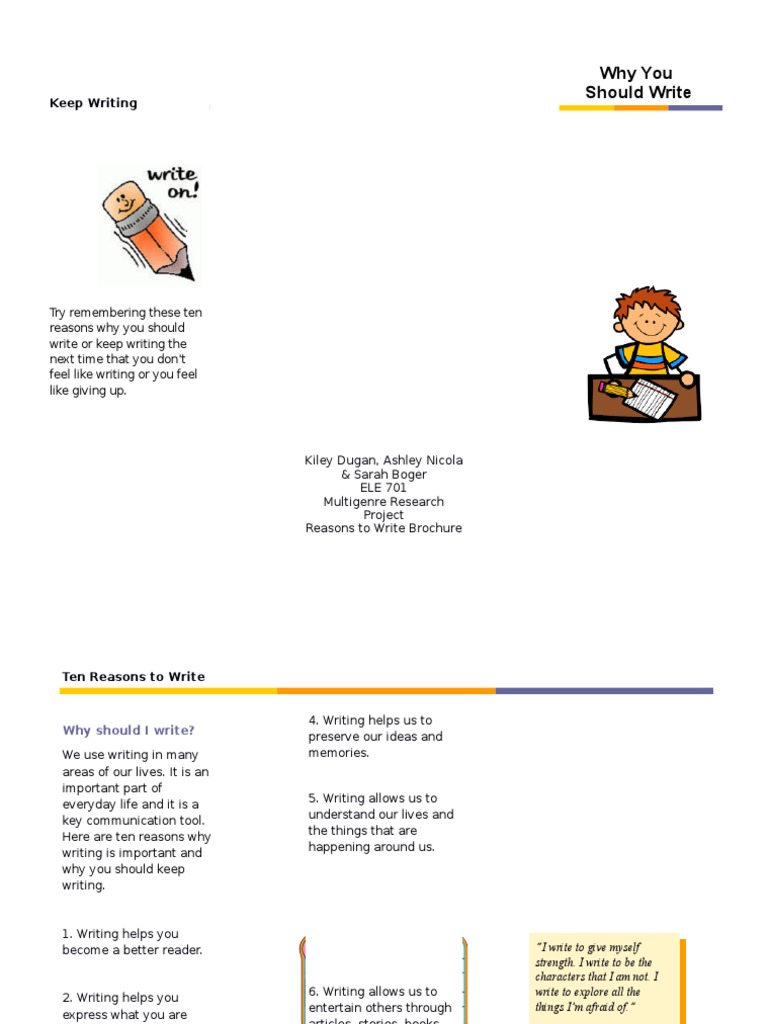 Ten Reasons to Keep Writing | PDF | Career & Growth | Self-Improvement