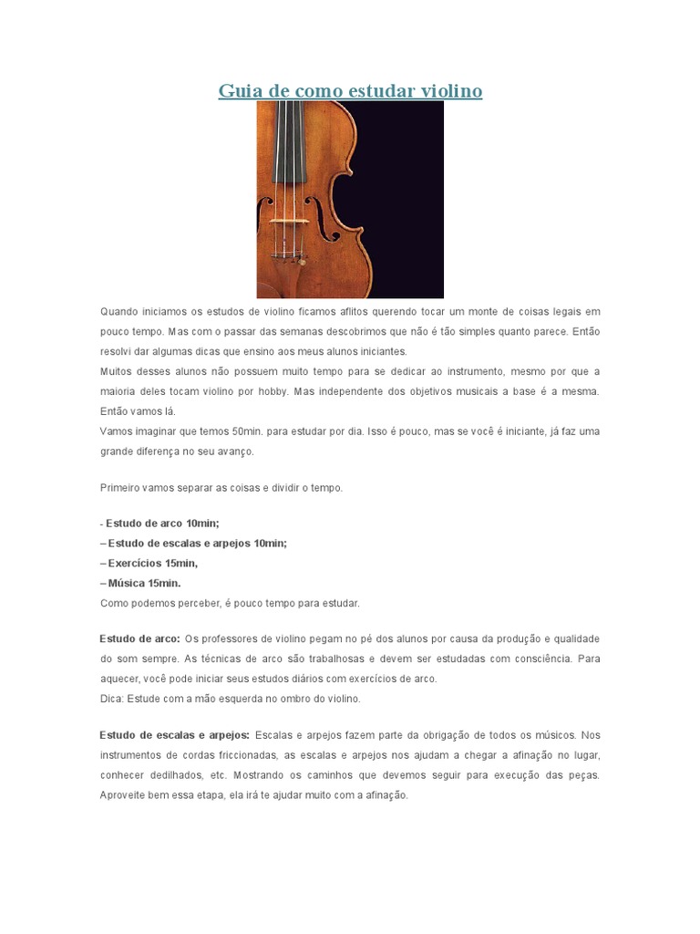 Estudo de Arpejos no Violino | PDF | Violino | Tempo