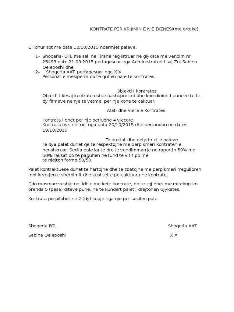 Kontrate-Ekonomi 12 | PDF