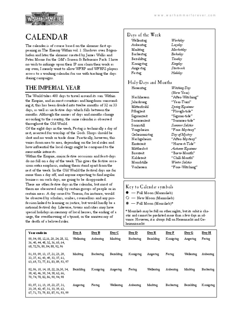Imperial Calendar Explained | PDF | Calendar