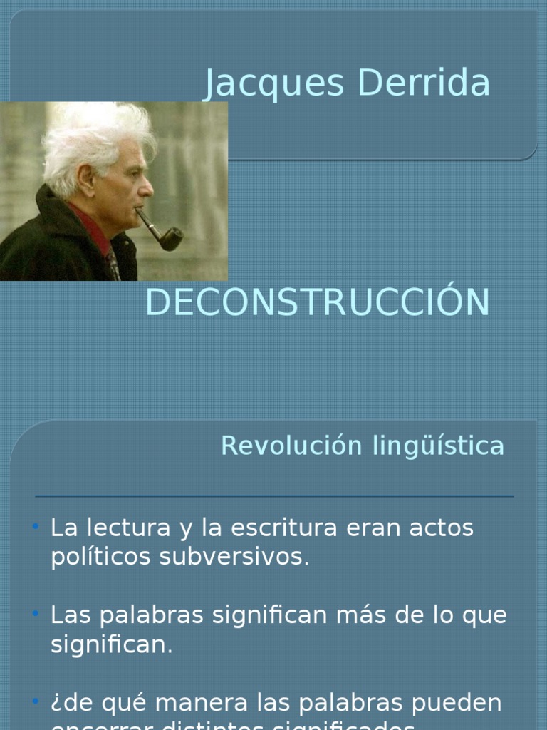 Jacques Derrida | PDF | Deconstruccion | Movimientos filosóficos