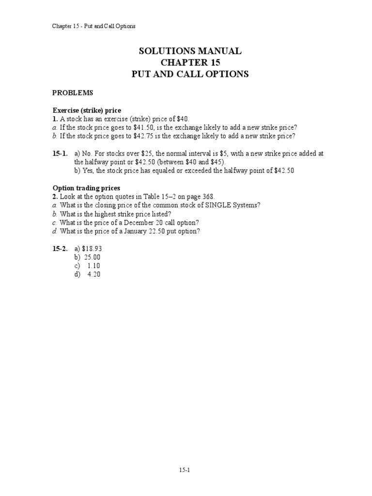 Put and Call Options Examples | PDF | Call Option | Option (Finance)