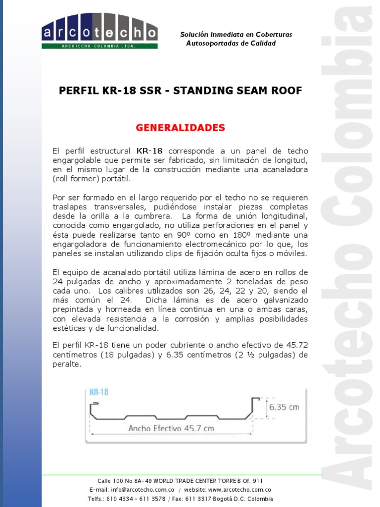 Ficha Técnica General Kr-18