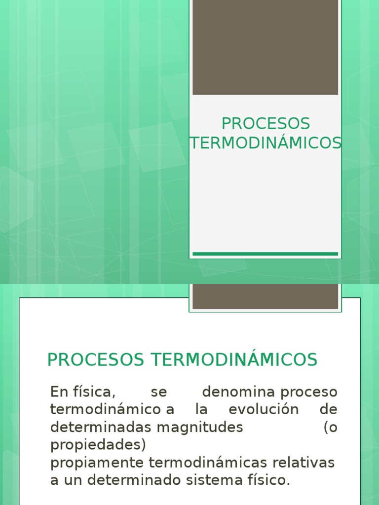 Procesos Termodinámicos | PDF | Termodinámica | Gases