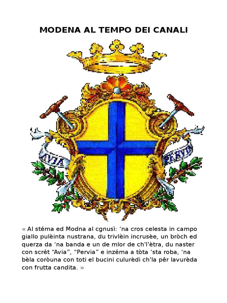 Modena Ai Tempi Dei Canali | PDF