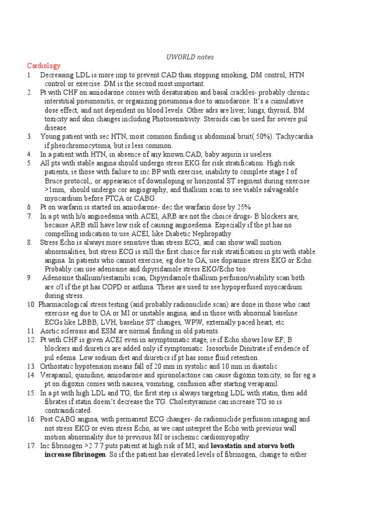 Uworld Step 3 Notes | PDF | Science & Mathematics