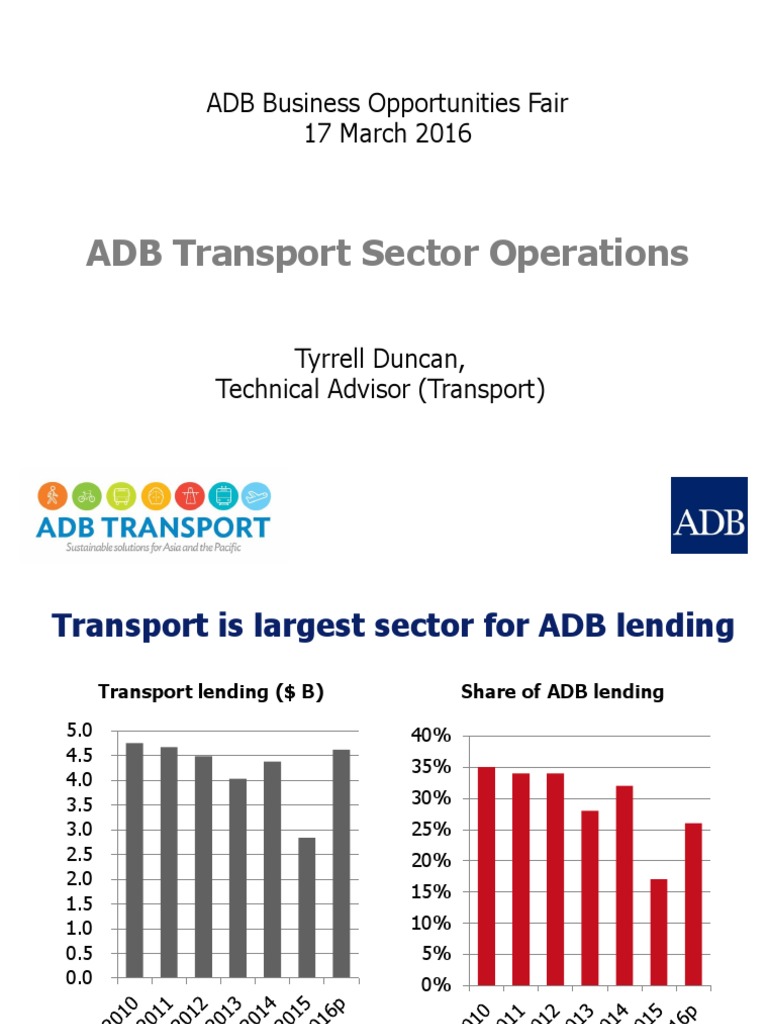 ADB Transport Sector Operations: ADB Business Opportunities Fair 17 ...