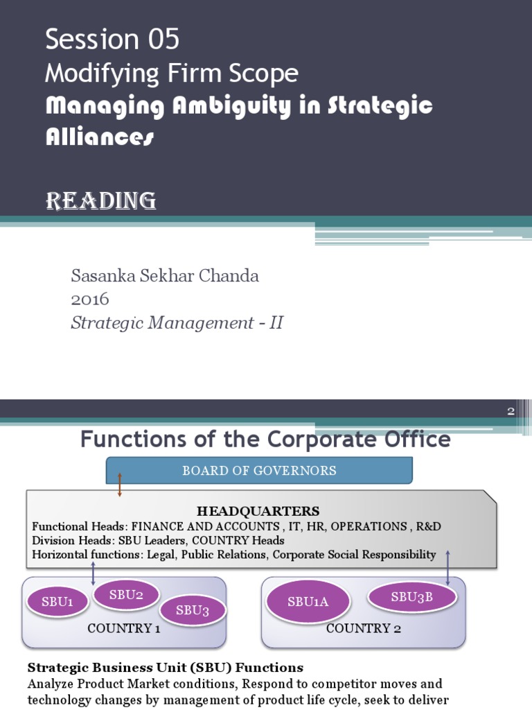S05 Ambiguity in Strategic Alliances | PDF | Strategic Management ...