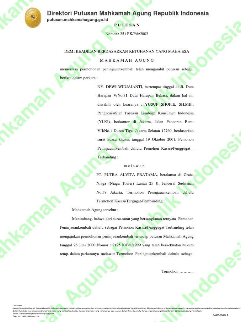 Putusan Mahkamah Agung | PDF