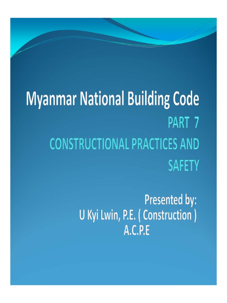 Orientation of Myanmar National Building Code For Part 7 | PDF