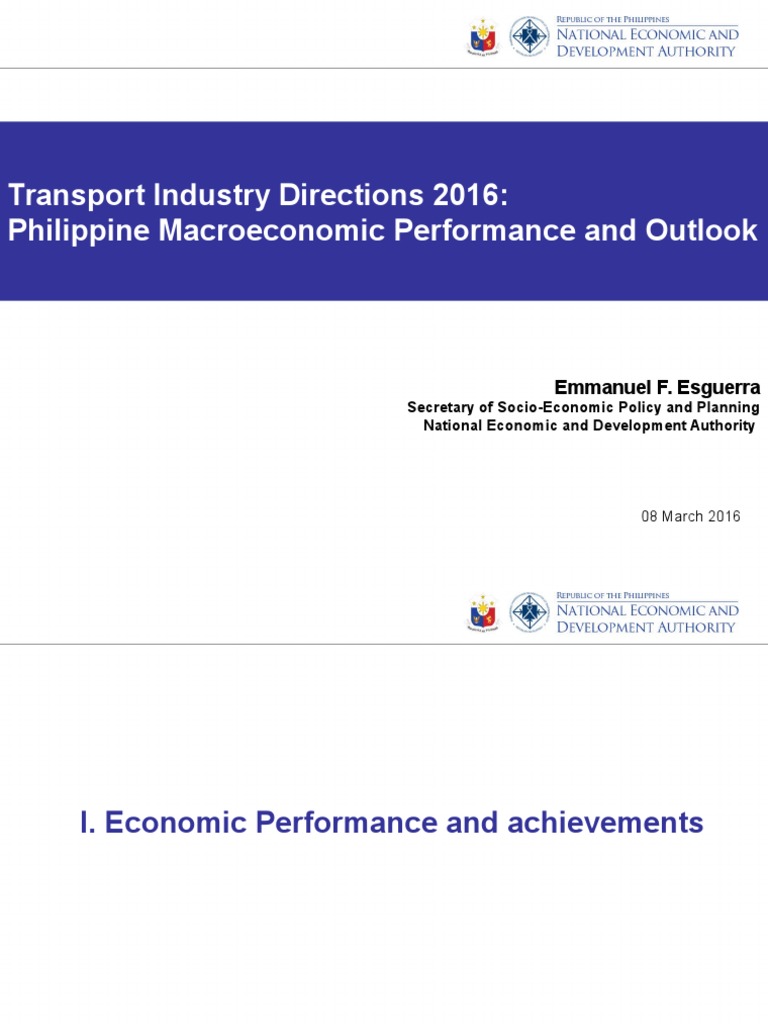 Socio-Economic Planning Secretary DR Emmanuel Esguerra Presentation On ...