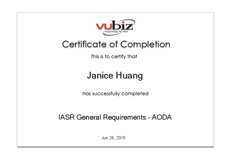 Aoda 2 Certificate | PDF