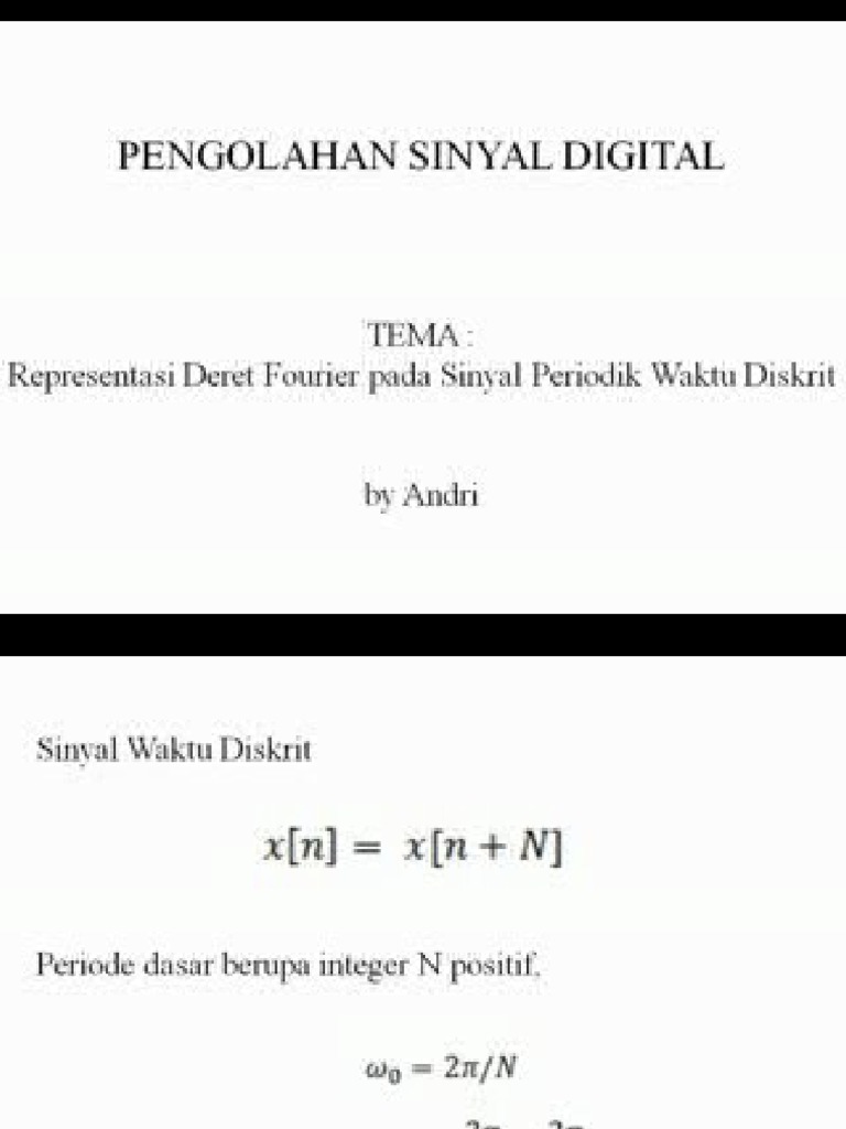 Pemrosesan Sinyal Digital | PDF
