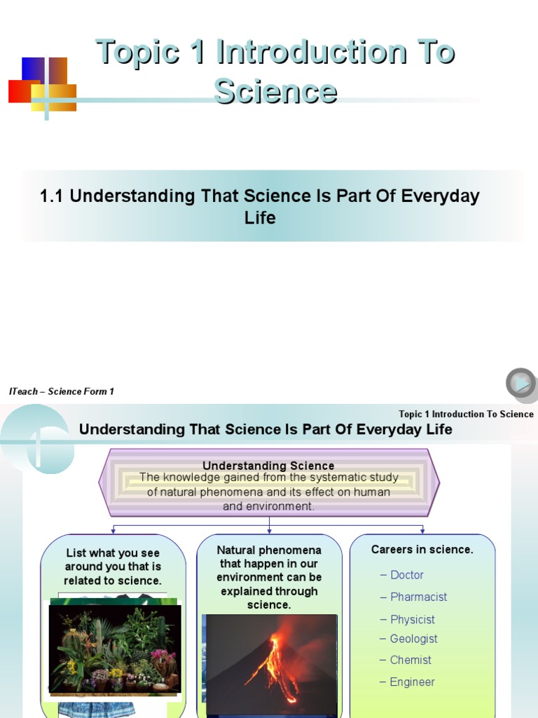 Chapter 1 Understanding That Science Is Part of Everyday Life | PDF ...