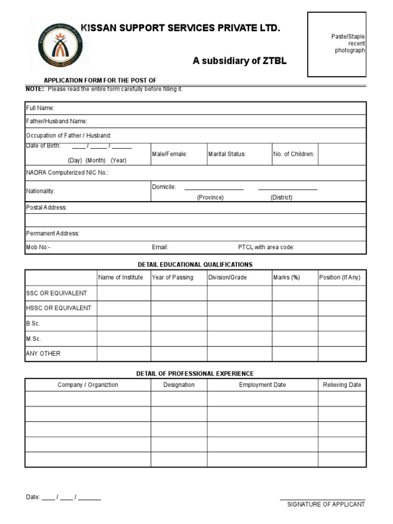 Kissan Support Services Private Ltd. A Subsidiary of ZTBL: Application ...