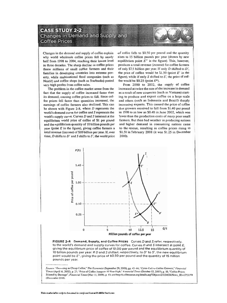 Case 2-2 Change in Demand and Supply and Coffe Prices | PDF | Supply ...