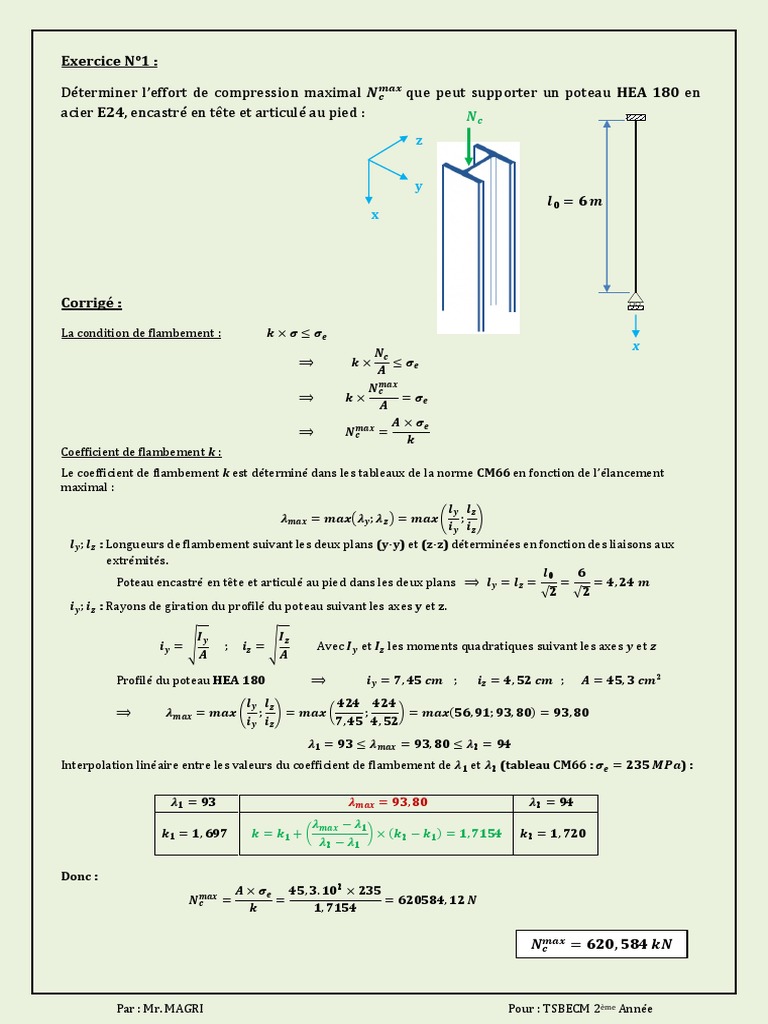 Calcul de Résistance des Poteaux | PDF | Flambage | Analyse mathématique
