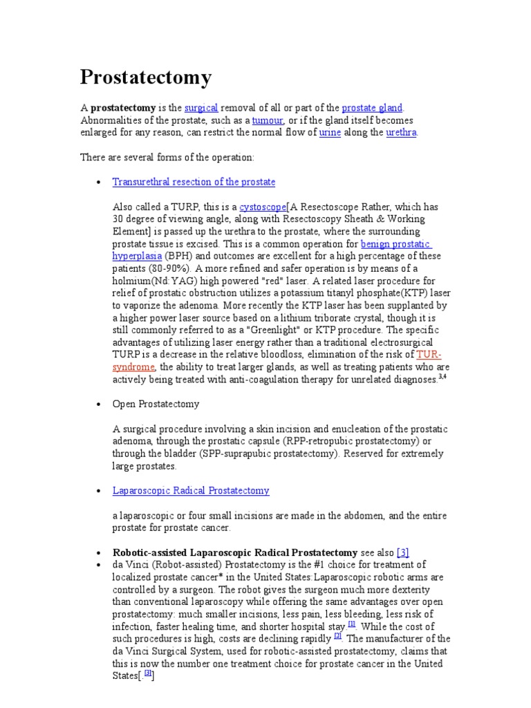 Prostatectomy: Surgical Prostate Gland Tumour Urine Urethra | PDF ...