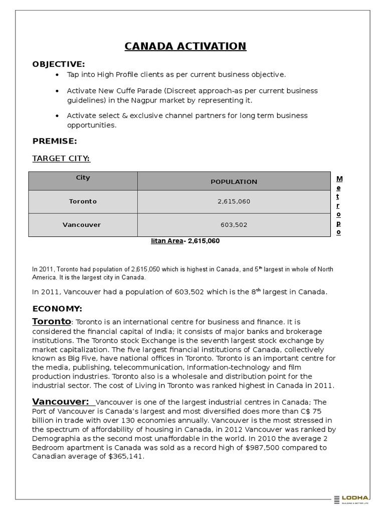 Canadian Activation | PDF | Vancouver | Toronto