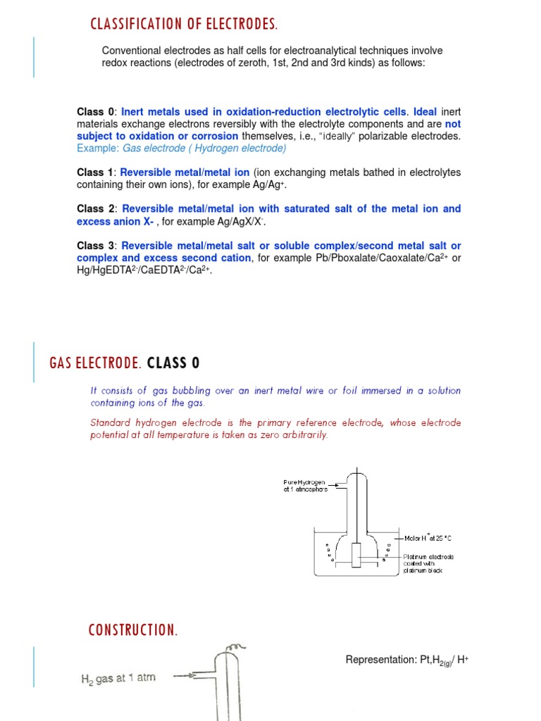 Classification of Electrodes | PDF | Ph | Redox