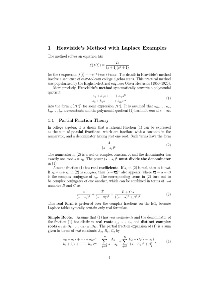 Heaviside Cover Up 2008 | PDF | Fraction (Mathematics) | Polynomial