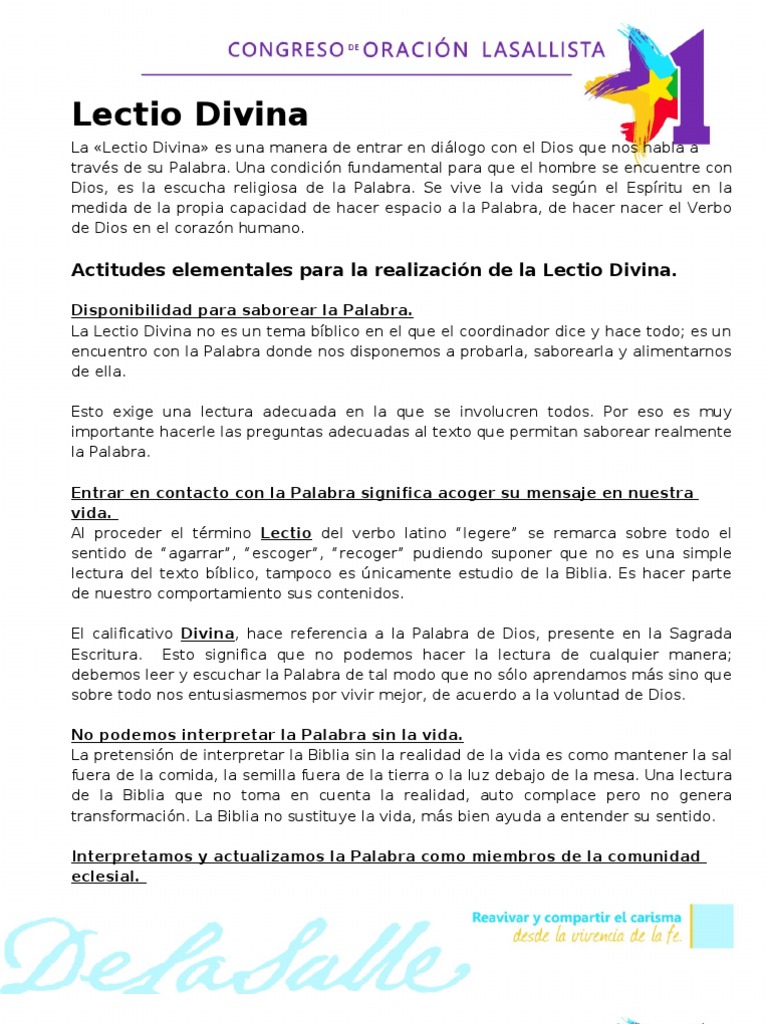 Lectio Divina | Oración | Biblia