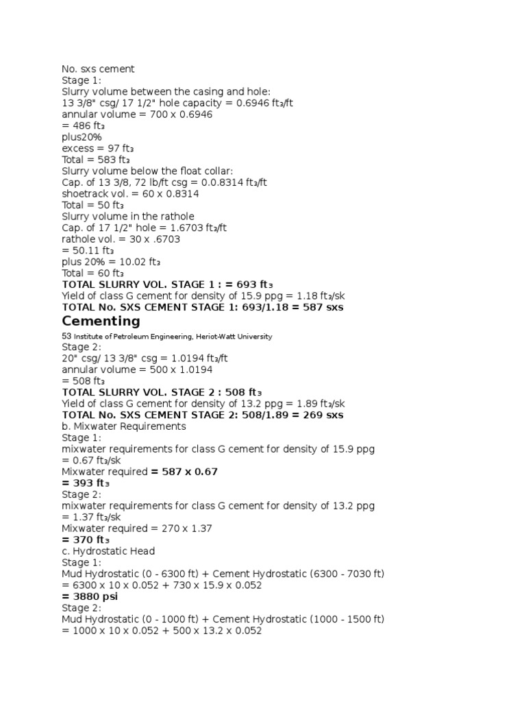 Cementing | PDF | Casing (Borehole) | Continuum Mechanics