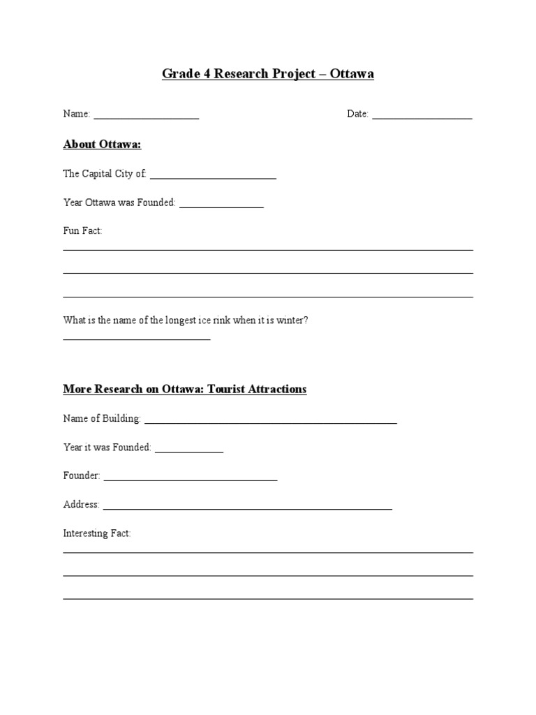 Grade 4 Ottawa Research Project Template | PDF | Cognition | Learning