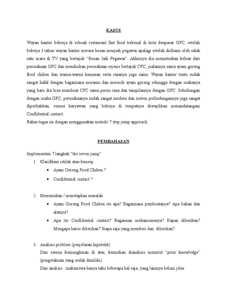 KASUS Dengan Metode 7 Jump Approach | PDF