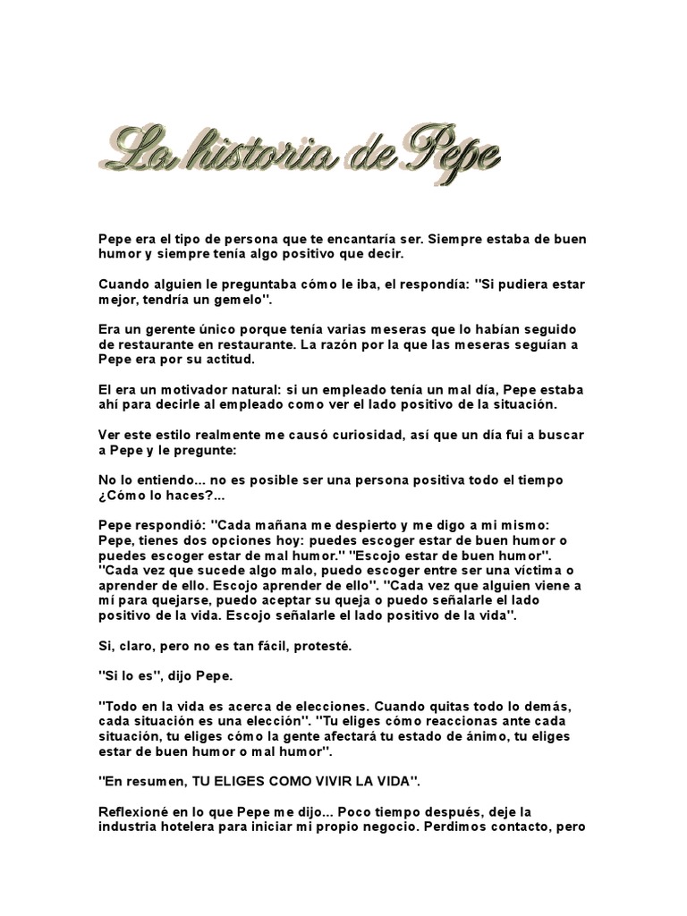La Historia de Pepe | PDF | Humor | Taxi