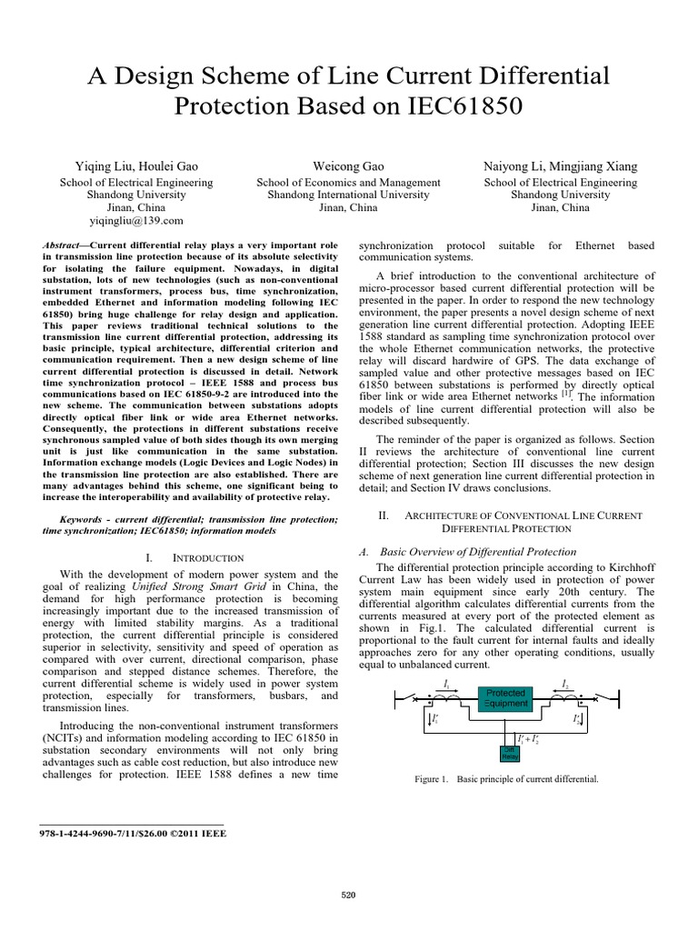 IEC61850 Line Current Protection Design | PDF | Ethernet | Computer Network