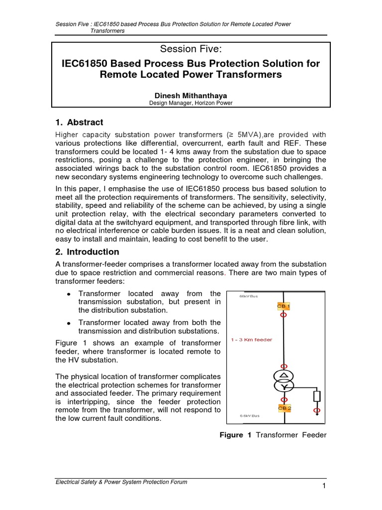 IEC61850 Based Process Bus Protection Solution | PDF | Electrical ...
