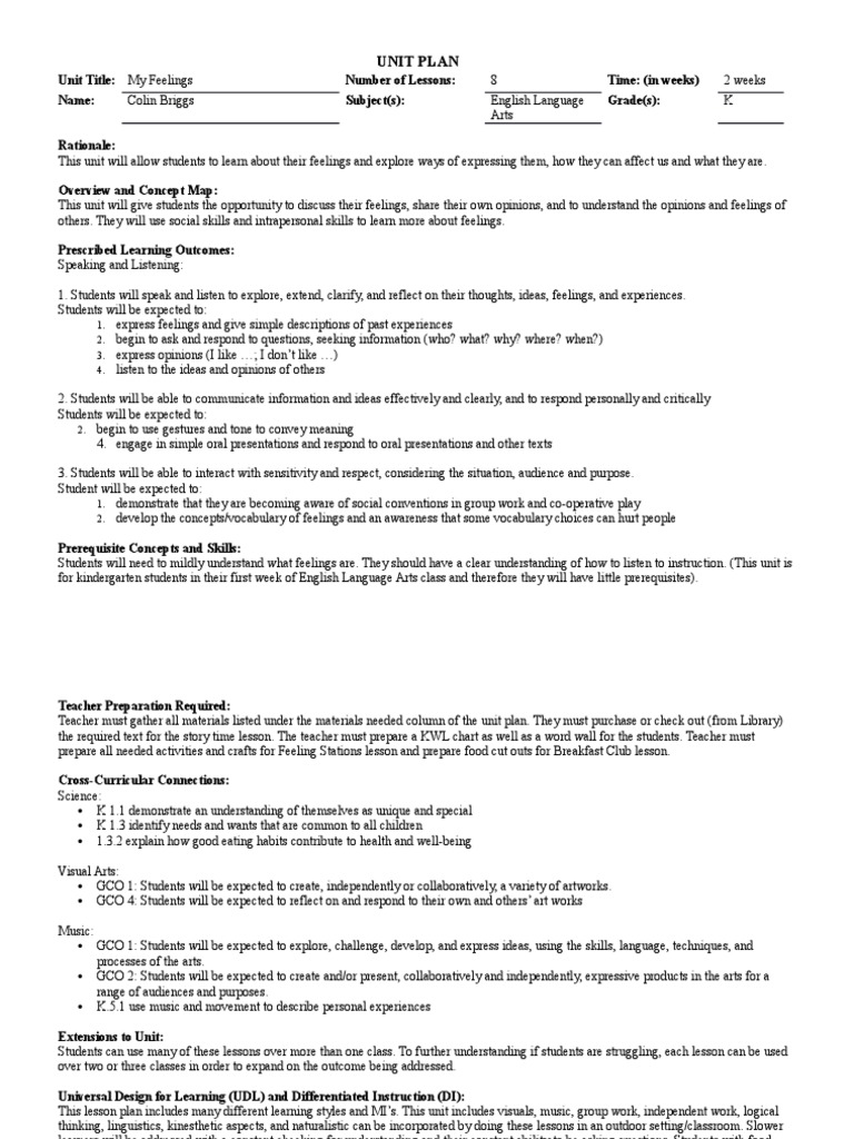 Literacy - Unit Plan 3 | PDF | Differentiated Instruction ...