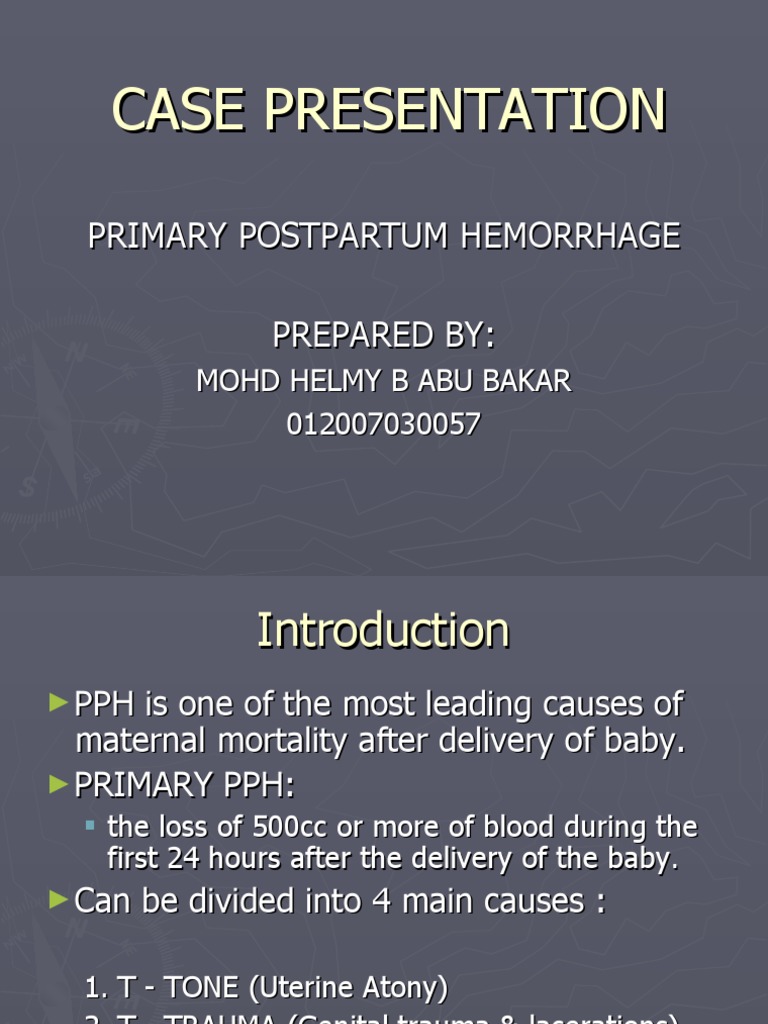 Primary Postpartum Hemorrhage Case Study | PDF | Childbirth | Maternal ...