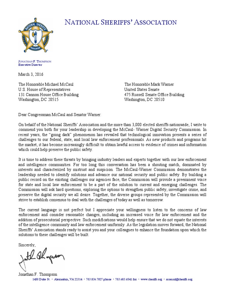 McCaul Warner Commission Letter of Support FINAL | PDF