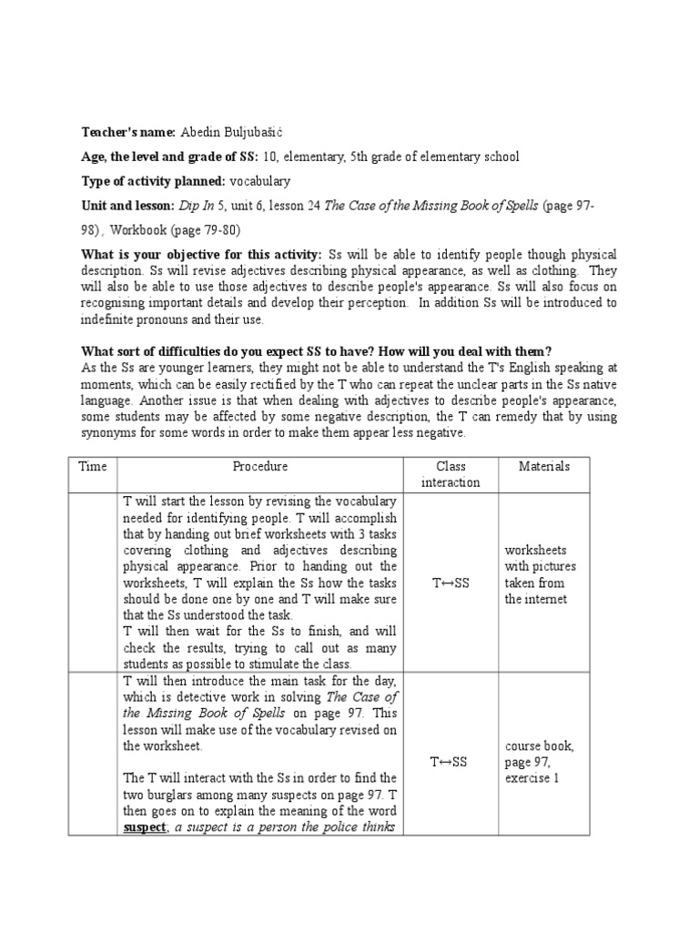 Empty Lesson Plan | PDF | Lesson Plan | Vocabulary