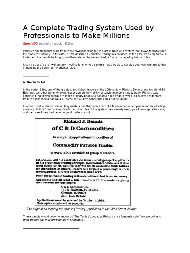 A Complete Trading System Used by Professionals To Make Millions | PDF