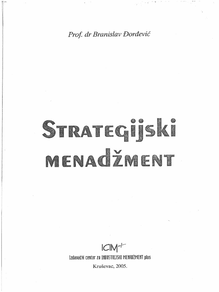 Strategijski Menadzment | PDF