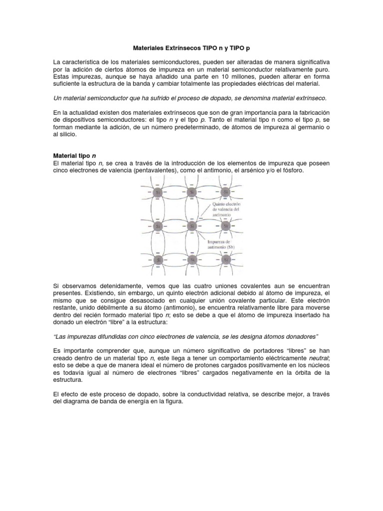 Material Extrinseco | PDF | Semiconductores | Dopaje (semiconductor)