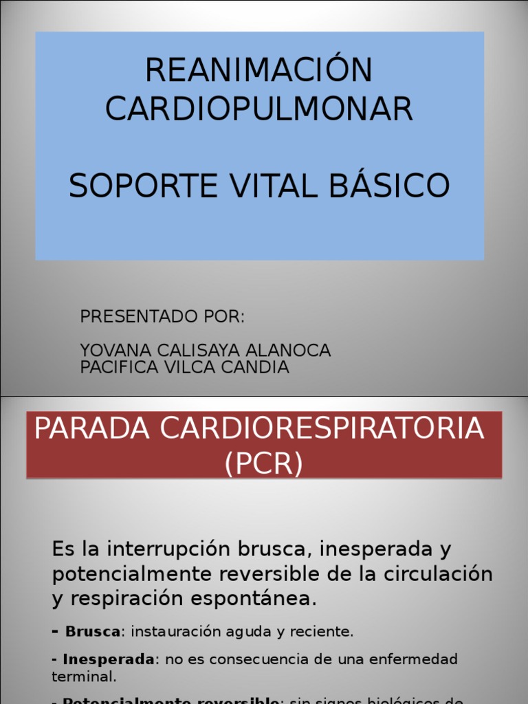 Presentacion RCP | PDF | Reanimación cardiopulmonar | Servicios médicos de emergencia