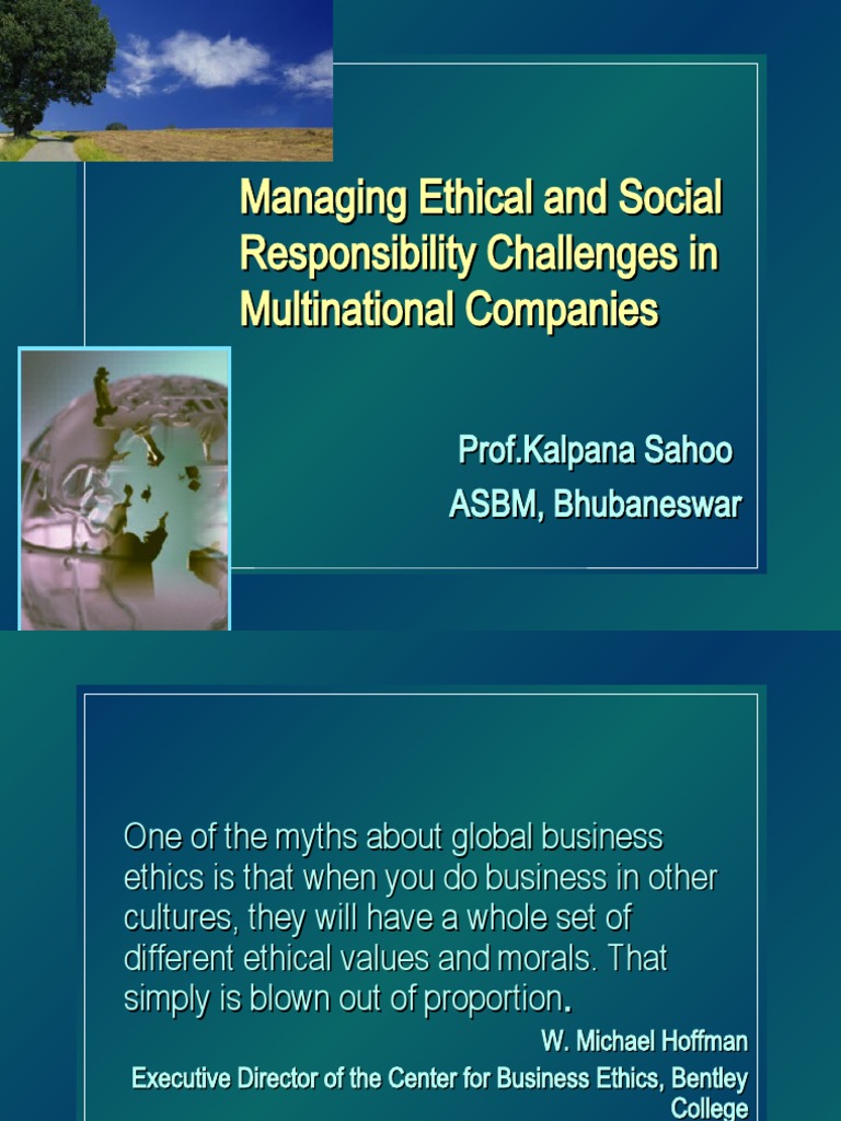 Managing Ethical and Social Responsibility Challenges in Multinational ...