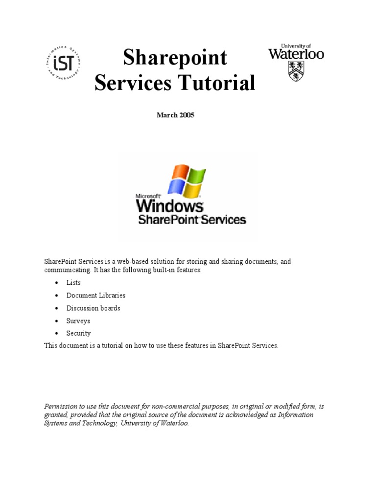 Share Point Services Tutorial | PDF | Share Point | Version Control