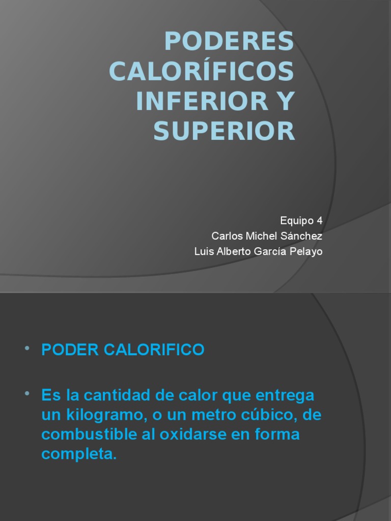 1.4 Poderes Caloríficos Inferior y Superior | PDF | Combustión ...
