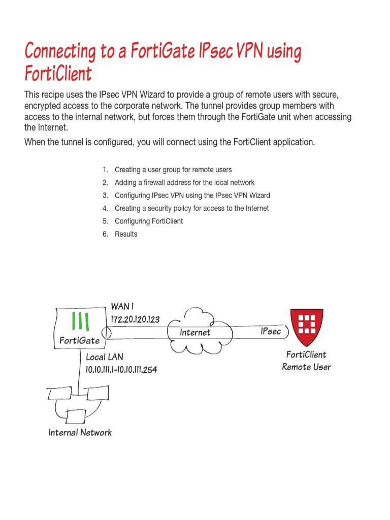 IPsec VPN With FortiClient | PDF | Virtual Private Network | Ip Address