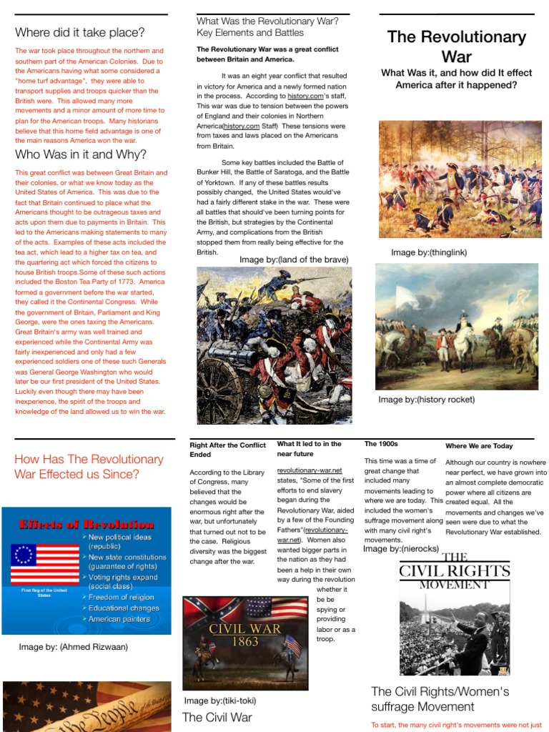 Revolutionary War Brochure Choice Piece | PDF | American Revolutionary ...